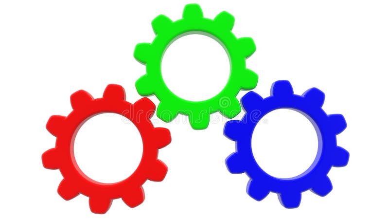 Three Cogwheels Isolated Mechanical Vector Stock Vector - Illustration ...