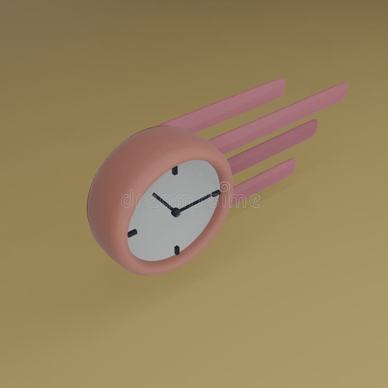 Concept of Time. Analog Clock on Pastel Color Background. Minimal ...