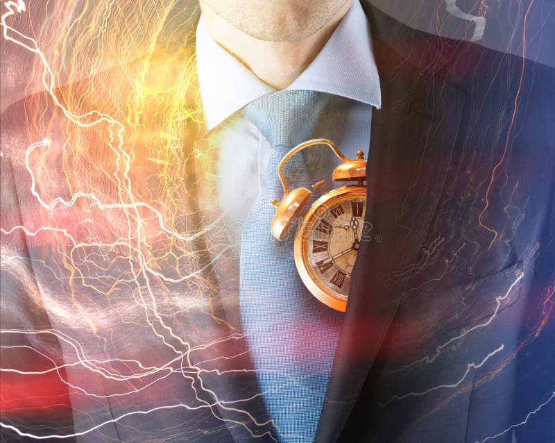 Concept of Time with Businessman and Clock Stock Image - Image of ...