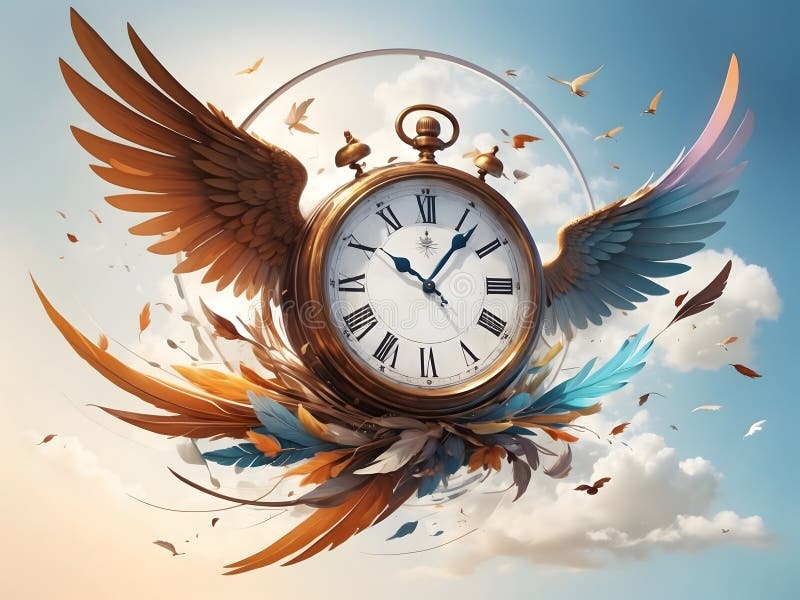 A Concept of Time Flies so Fast Stock Illustration - Illustration of ...