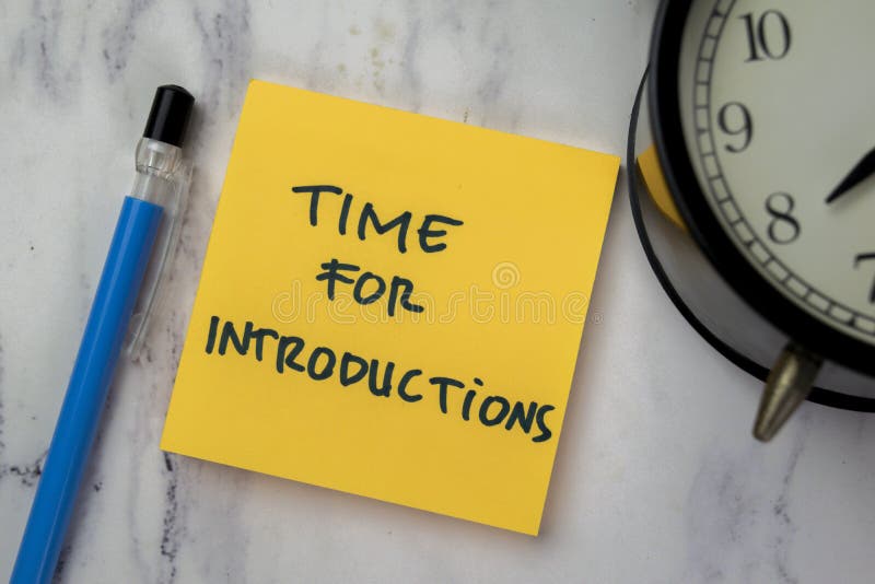 Time for Introductions Write on Sticky Notes Isolated on Office Desk ...