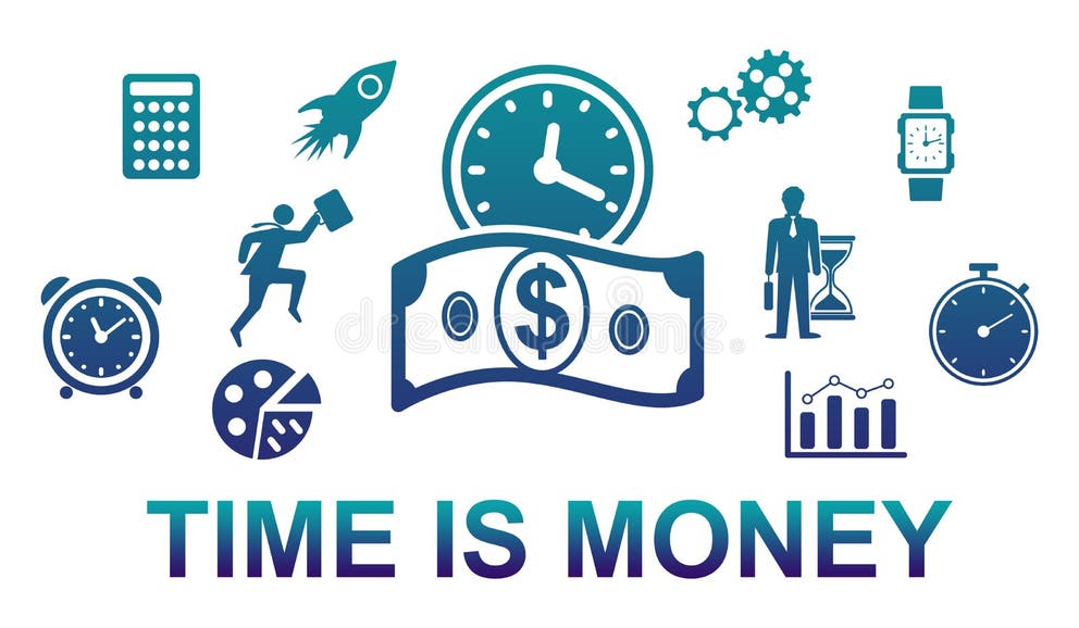 Concept of time is money stock illustration. Illustration of profit ...