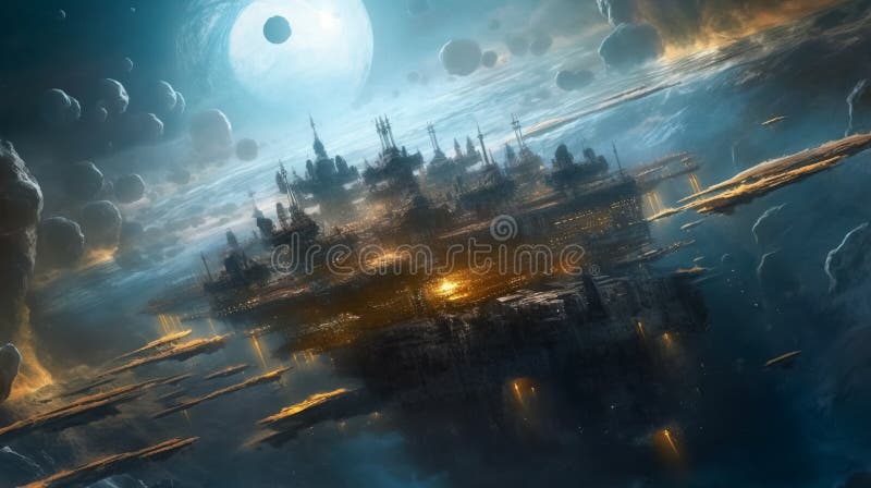 Concept of Time and Space, Surreal Fantasy Artwork Stock Illustration ...