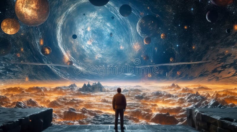 Concept of Time and Space, Surreal Fantasy Artwork Stock Illustration ...