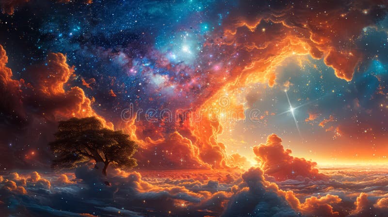 Concept of Time and Space, Surreal Fantasy Artwork Stock Illustration ...