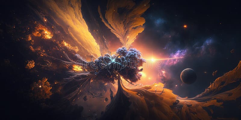 Concept of Time and Space, Surreal Fantasy Artwork. Generative AI Stock ...