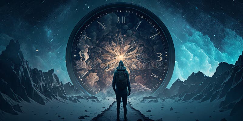Concept of Time and Space, Surreal Fantasy Artwork. Generative AI Stock ...