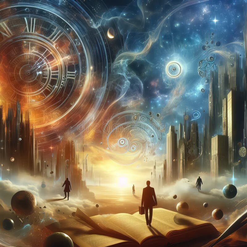 Concept of Time and Space, Surreal Fantasy Artwork. Generative AI Stock ...