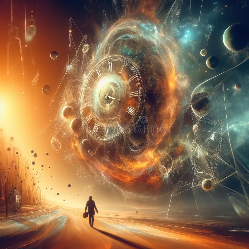 Concept of Time and Space, Surreal Fantasy Artwork. Generative AI Stock ...