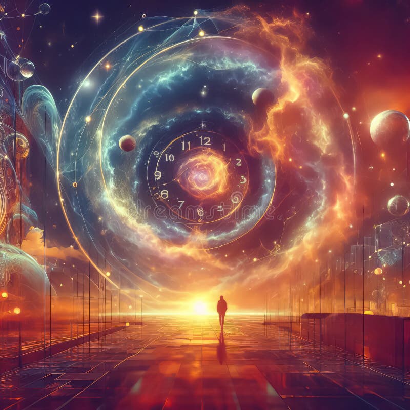 Concept of Time and Space, Surreal Fantasy Artwork. Generative AI Stock ...