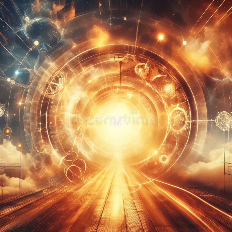 Concept of Time and Space, Surreal Fantasy Artwork. Generative AI Stock ...