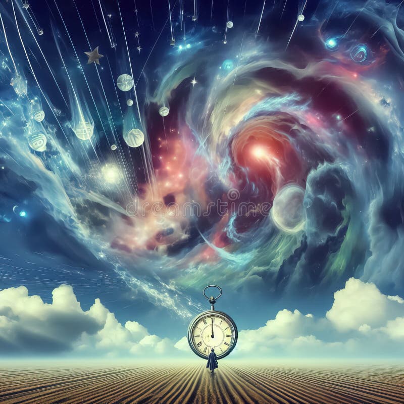 Concept of Time and Space, Surreal Fantasy Artwork. Generative AI Stock ...