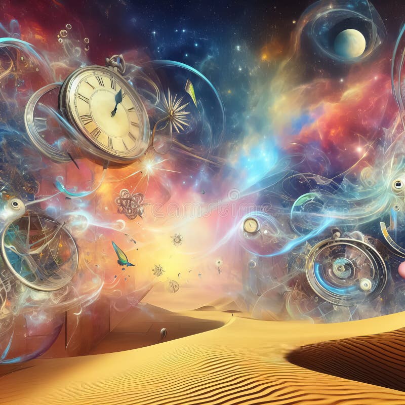 Concept of Time and Space, Surreal Fantasy Artwork. Generative AI Stock ...