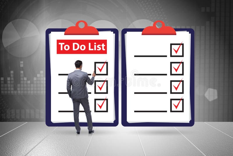 Concept of To Do List with Businessman Stock Image - Image of paper ...