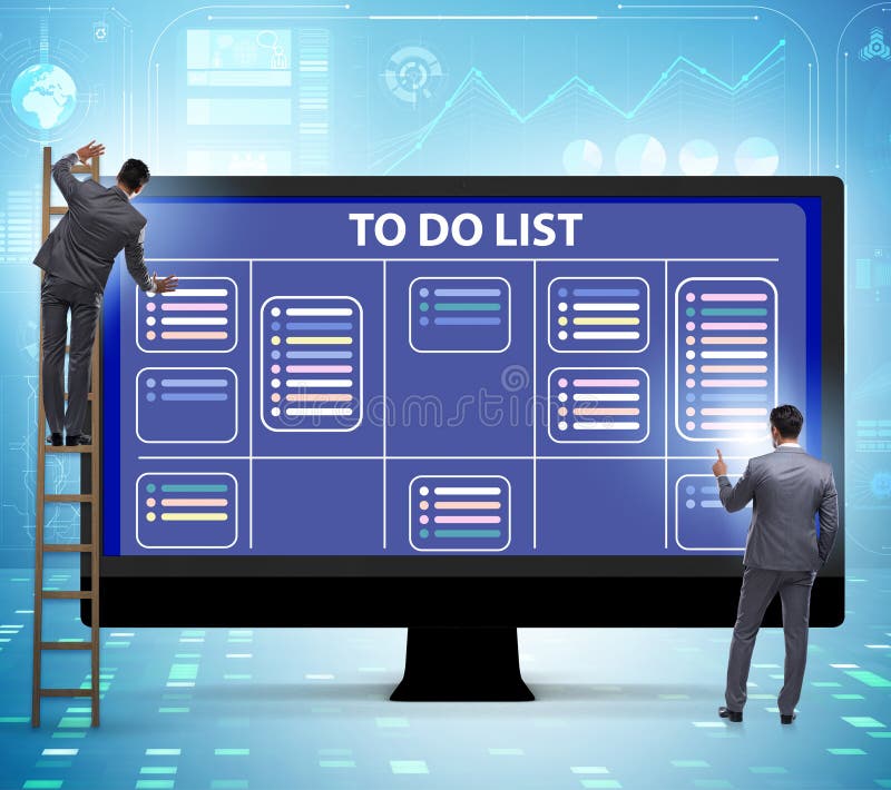 Concept of To Do List with Businessman Stock Illustration ...