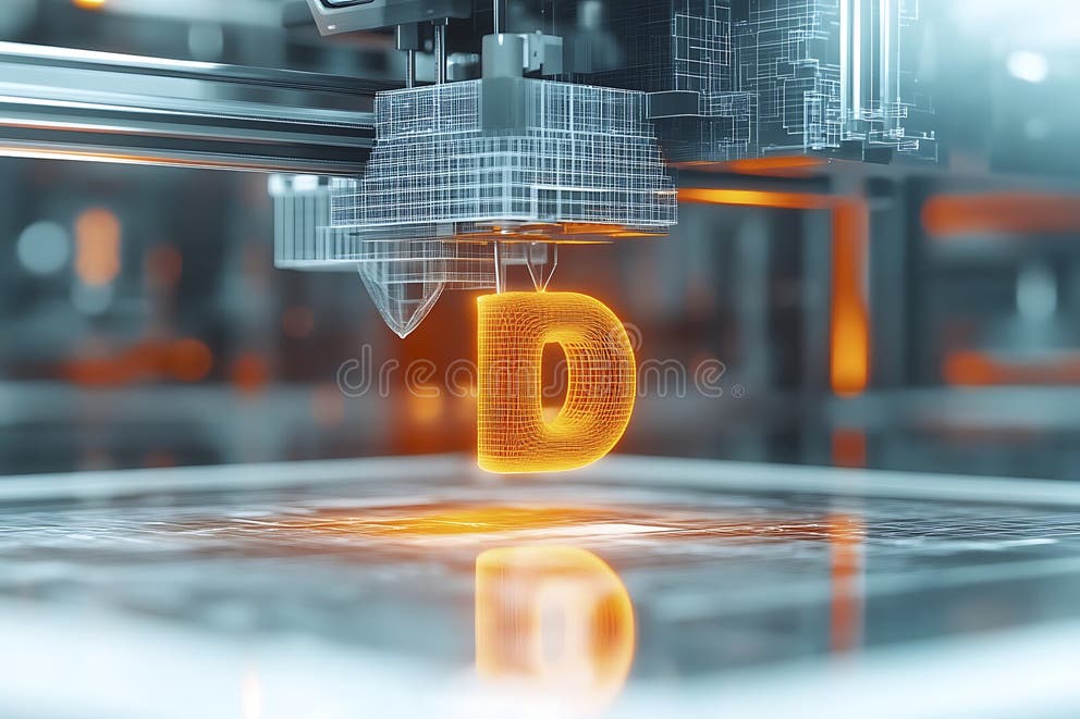 From Concept To Reality 3D Printer Producing Intricate Models Stock ...