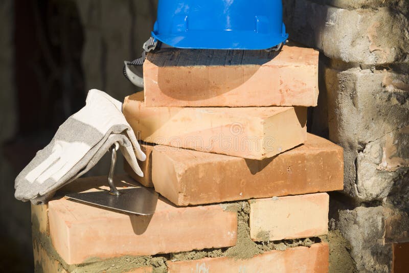 Concept - tools masonry stock photo. Image of trowel - 190670744