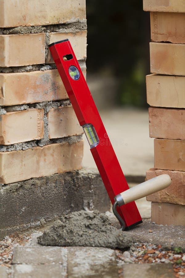 Concept - tools masonry stock image. Image of front - 197034899