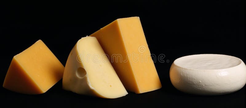 TopDown Perspective Eclectic Arrangement of Assorted Cheese Cheddar ...