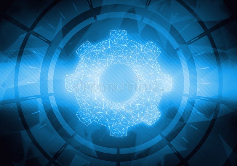 Concept Touch Screen Circle Interface with Gear Icon Stock Illustration ...