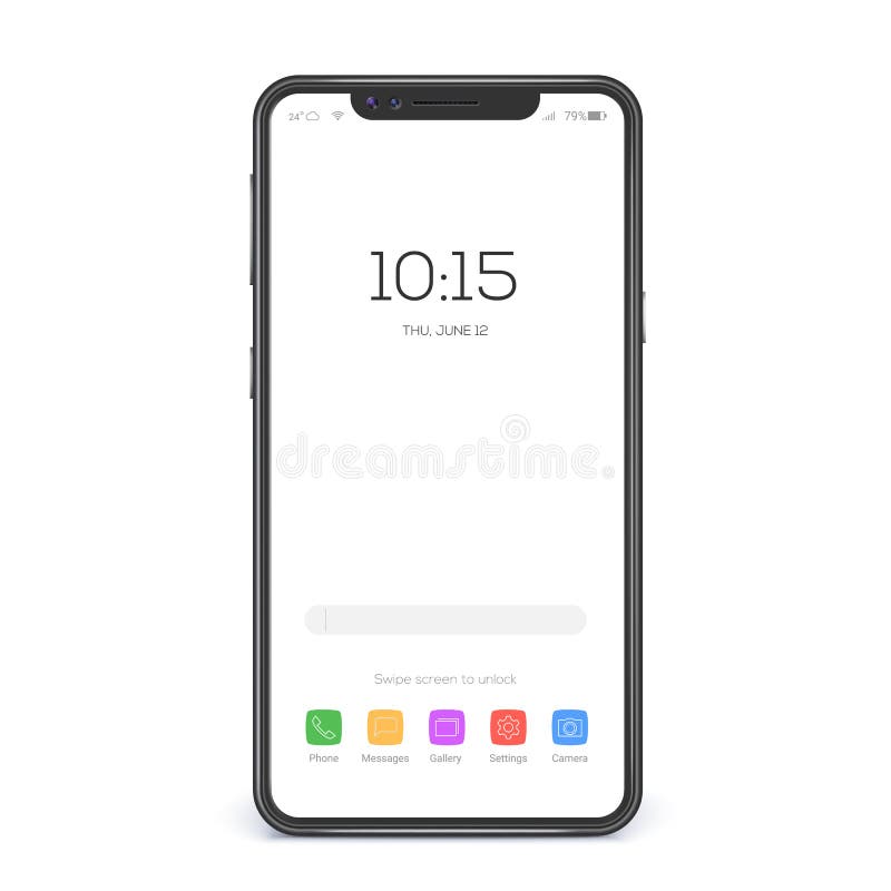 Concept of Touch Screen Smartphone, UI Design of Download Page. Screen ...