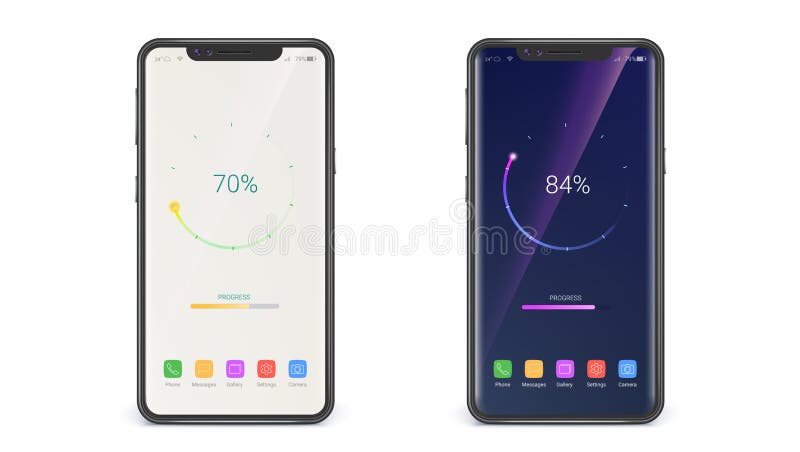 Concept of Touch Screen Smartphone, UI Design of Download Page. Screen ...