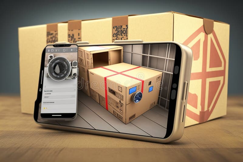 Concept Tracking Order Online Delivery Logistics, Loupe Boxes Cardboard ...