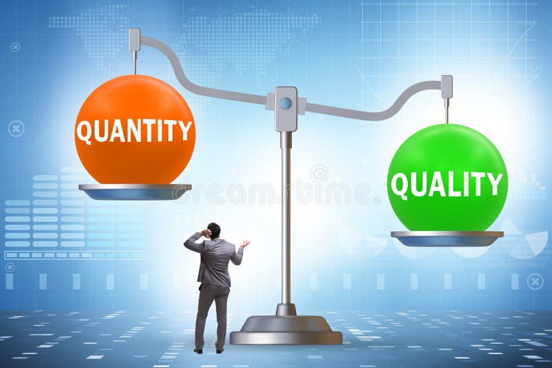 Concept of Trade-off between Quality and Quantity Stock Image - Image ...