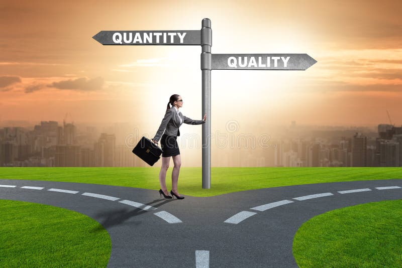 Concept of Trade-off between Quality and Quantity Stock Image - Image ...