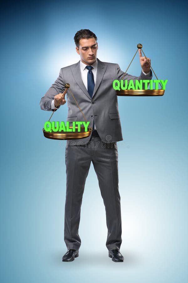 Concept of Trade-off between Quality and Quantity Stock Photo - Image ...