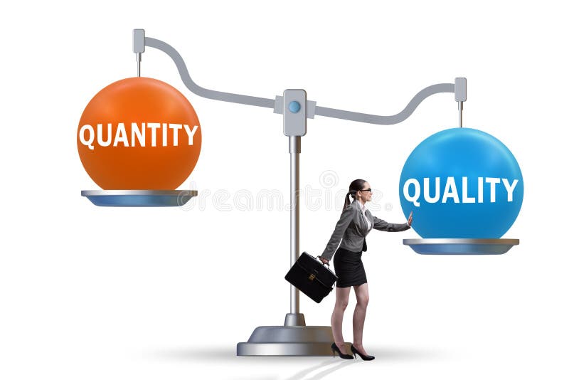Concept of Trade-off between Quality and Quantity Stock Photo - Image ...