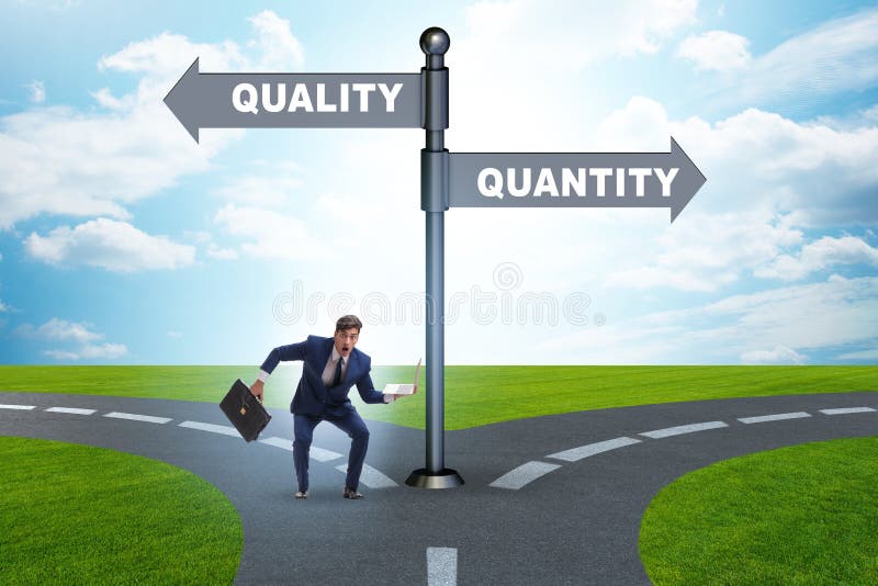 Concept of Trade-off between Quality and Quantity Stock Photo - Image ...