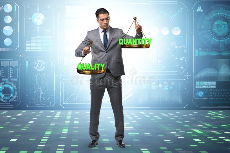 Concept of Trade-off between Quality and Quantity Stock Image - Image ...