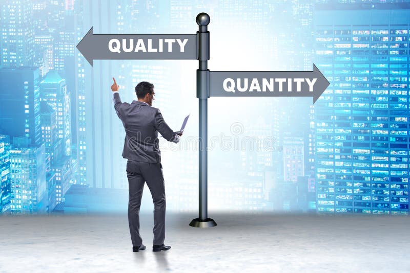 Concept of Trade-off between Quality and Quantity Stock Photo - Image ...