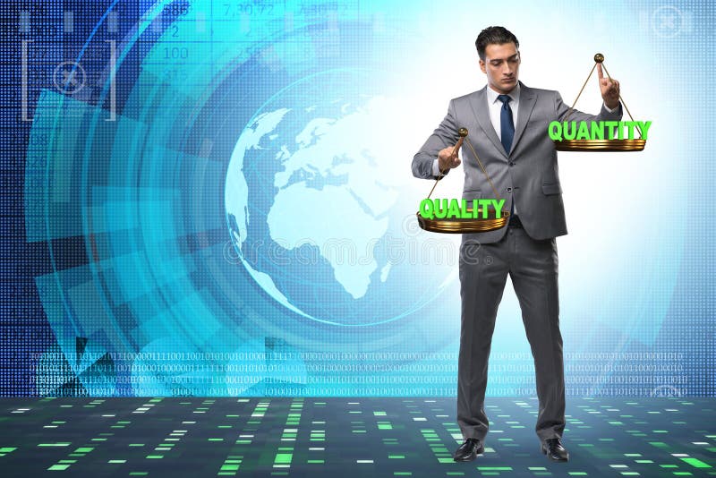 Concept of Trade-off between Quality and Quantity Stock Image - Image ...
