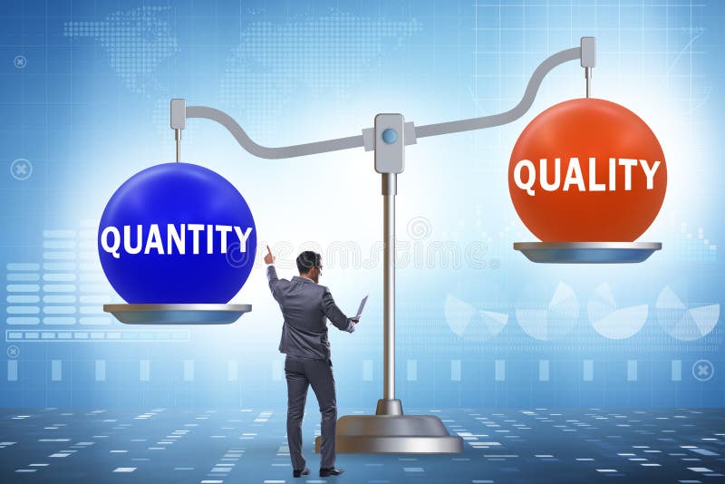Concept of Trade-off between Quality and Quantity Stock Photo - Image ...