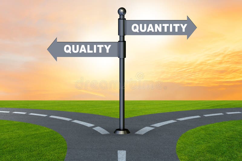 Concept of Trade-off between Quality and Quantity Stock Image - Image ...