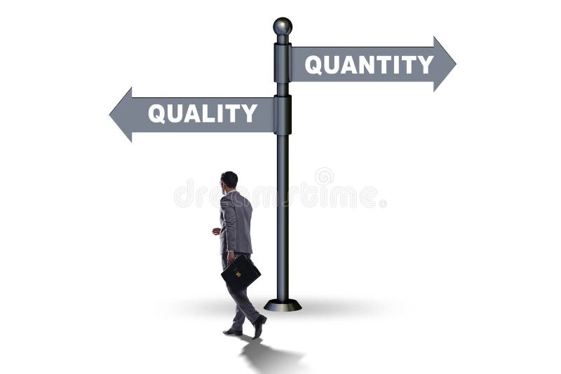 Concept of Trade-off between Quality and Quantity Stock Photo - Image ...