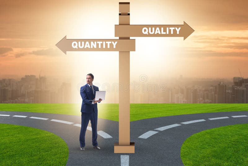 Concept of Trade-off between Quality and Quantity Stock Image - Image ...