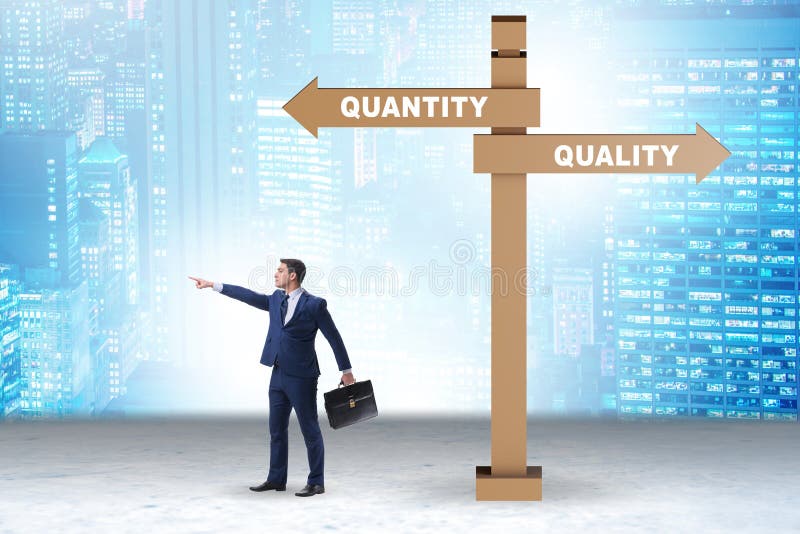 Concept of Trade-off between Quality and Quantity Stock Photo - Image ...