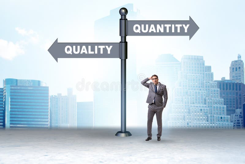 Concept of Trade-off between Quality and Quantity Stock Photo - Image ...