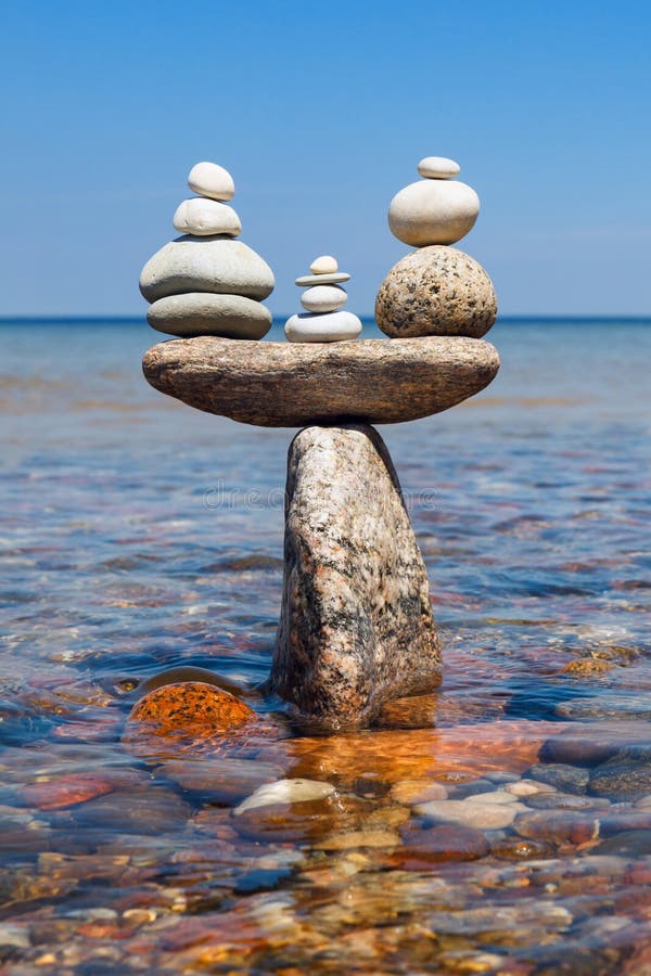 Concept of Tranquility and Balance. Rock Zen in the Form of Scales ...