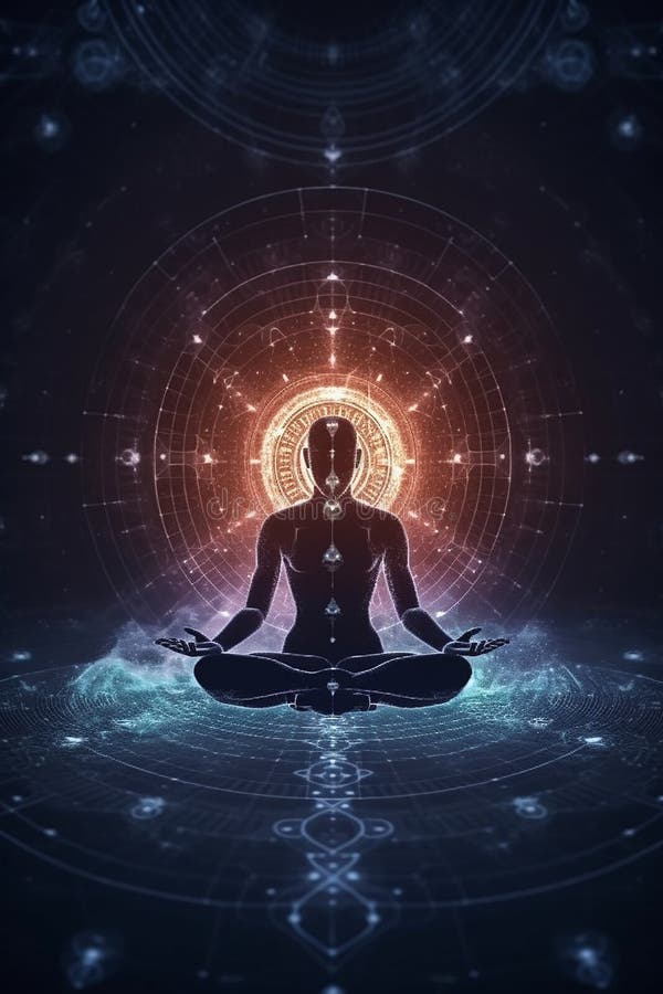 Concept of Transcendental Meditation and Concentration with Laptop ...