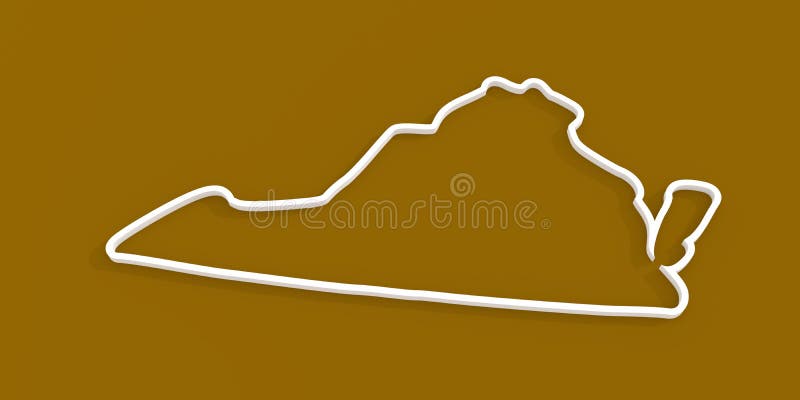 Virginia State 3d Map. Thin Line Style Stock Illustration ...