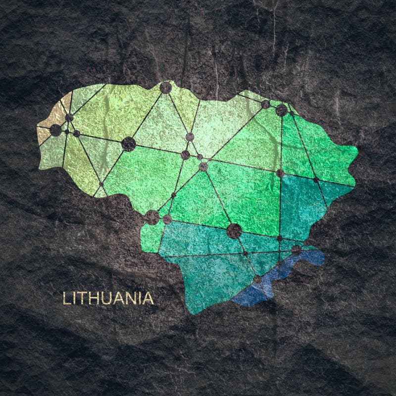 Map of Lithuania. Concept of Travel and Geography. Stock Illustration ...