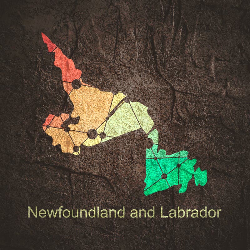 Map of Newfoundland and Labrador. Concept of Travel and Geography of ...
