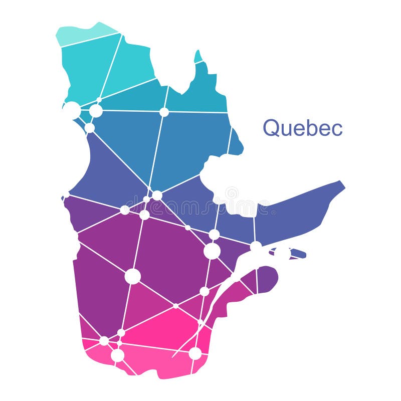Map of Quebec. Concept of Travel and Geography of Canada. Stock Vector ...