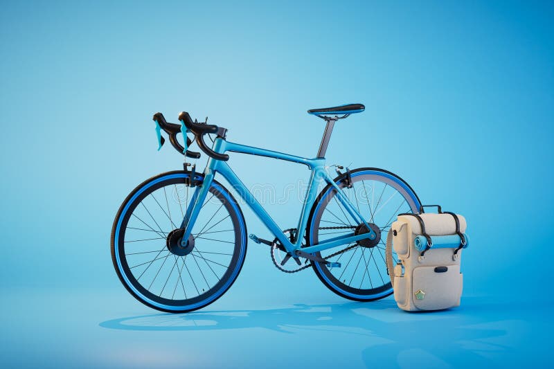 The Concept of Traveling by Bicycle. a Bicycle and a Hiking Rbkak on a ...
