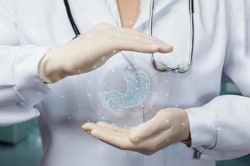 Concept of Protection of the Patient Stomach Stock Image - Image of ...