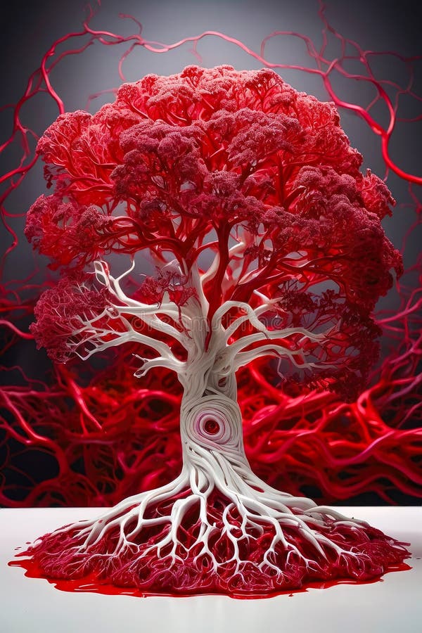 Concept of the Tree of the Intricate Nervous System and Veins Ending in ...